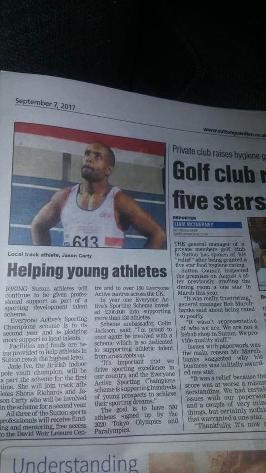 Obituary: Jason Carty - BMAF - British Masters Athletic Federation